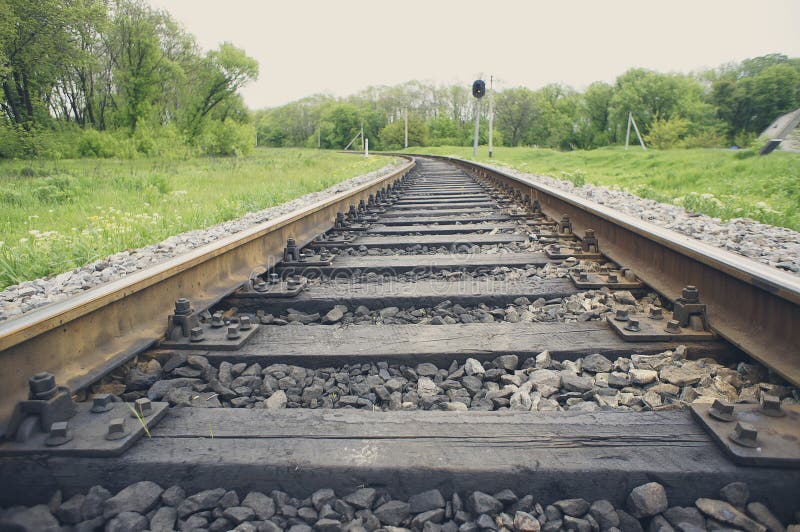 Railroad track stock image. Image of moody, nature, iron - 51644483