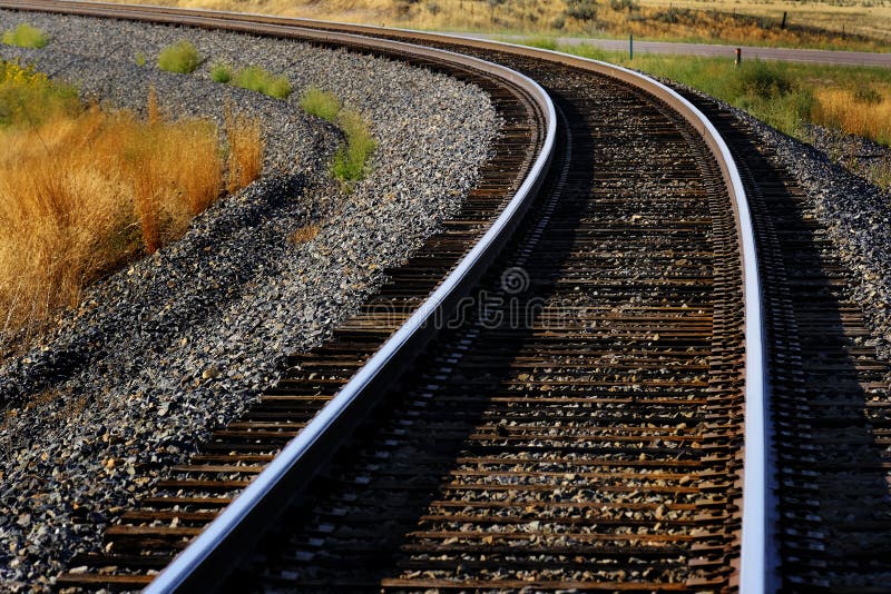Railroad Track with Turn for Transporting Items Business Stock Image ...