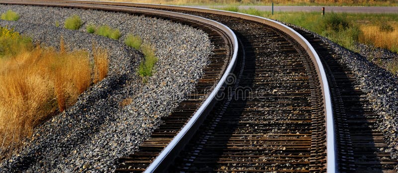 Railroad Track with Turn for Transporting Items Business Stock Image ...