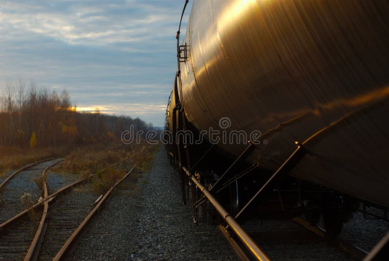 Railroad Track and Wagon Train Oil Container Stock Image - Image of ...