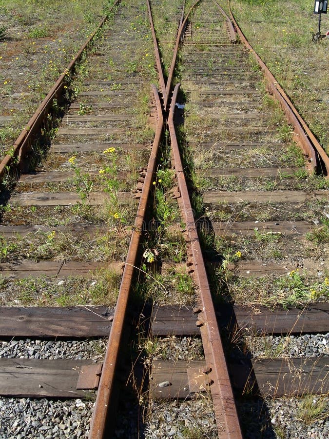 Rusty Old Brown Railroad Tracks Stock Image - Image of line, rusty ...