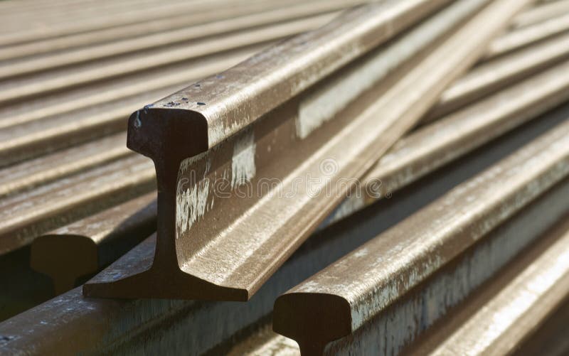Old steel railroad tracks stock image. Image of rust, metal - 6038431