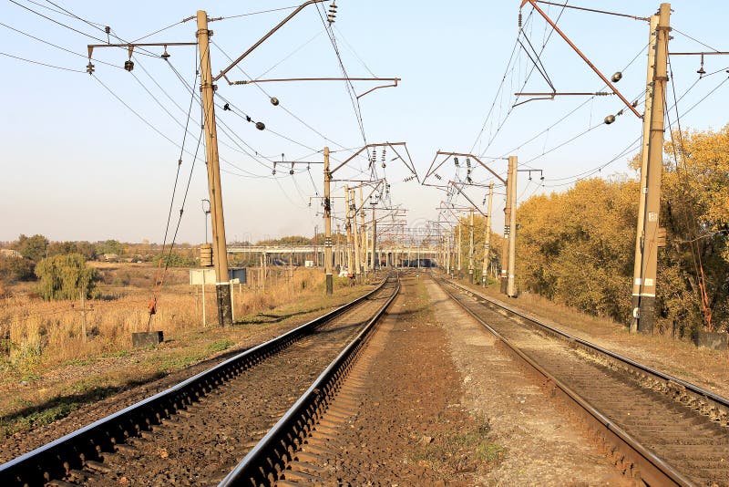 Railroad tracks stock photo. Image of cloud, grass, scenics - 45777018