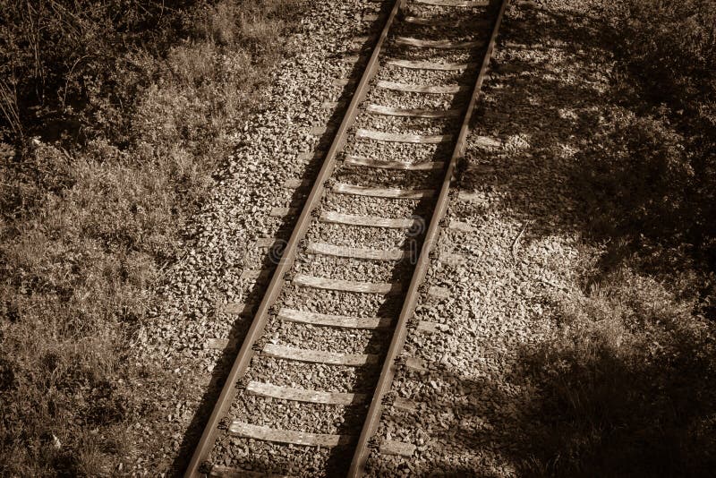 Railroad Tracks in Austria, Old Colored Stock Image - Image of railway ...