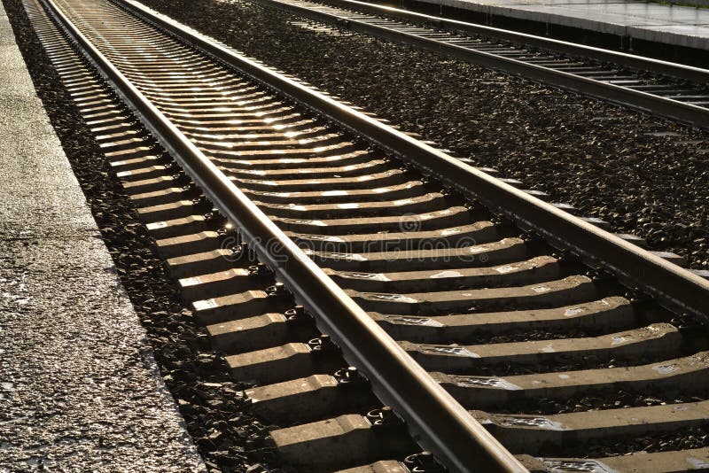 Railroad Tracks, Background. Stock Image - Image of background ...