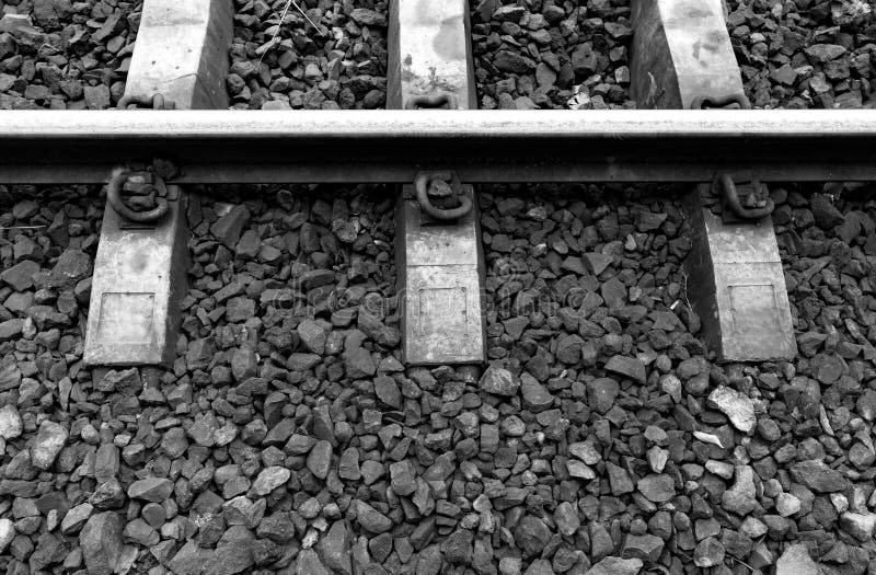 Railroad Tracks- Black and White Stock Image - Image of black, rail ...