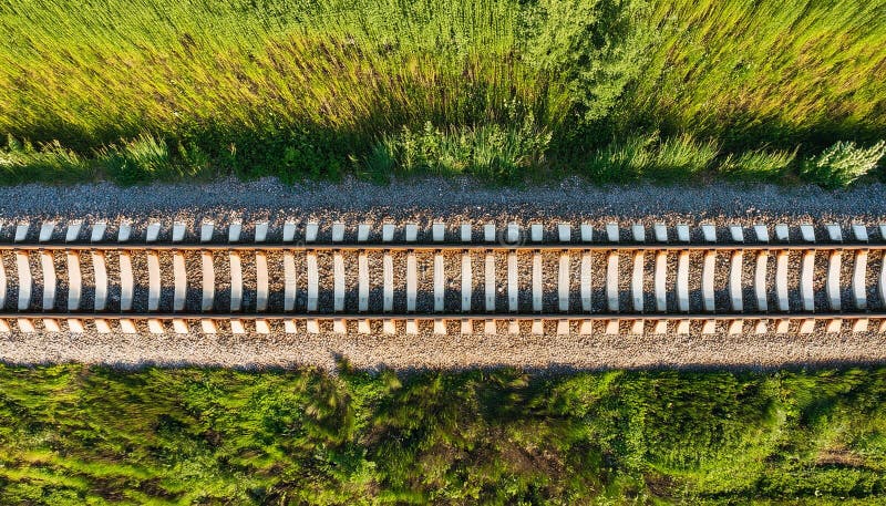 Railway Tracks Flat Lay, AI Generated Stock Illustration - Illustration ...