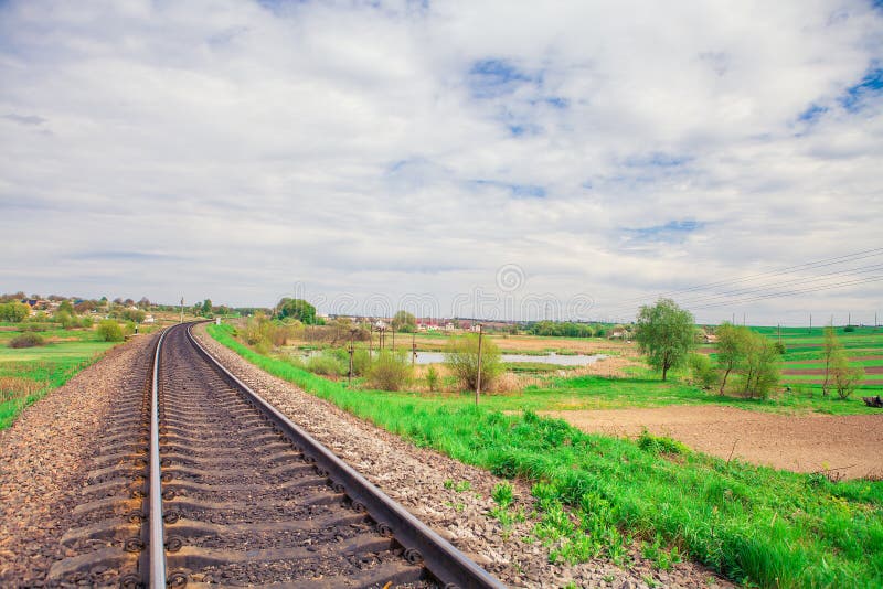 Railroad tracks stock photo. Image of road, scene, blue - 59166838