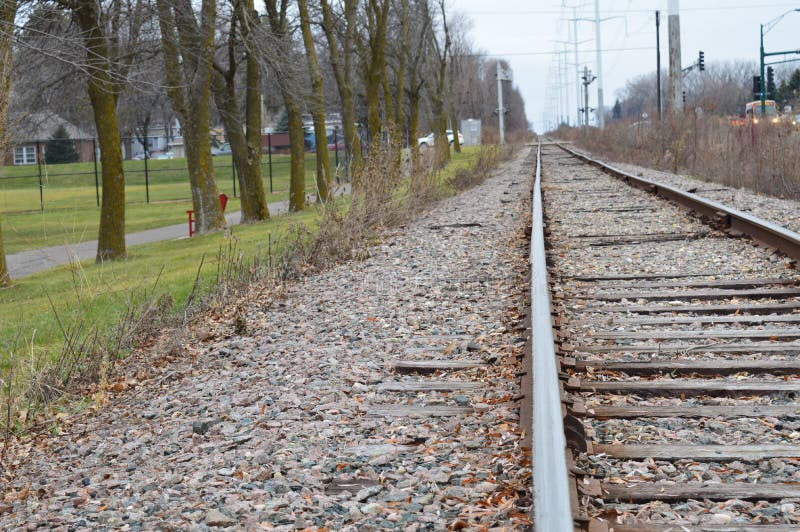 Railroad Tracks stock photo. Image of trees, view, industry - 64052402