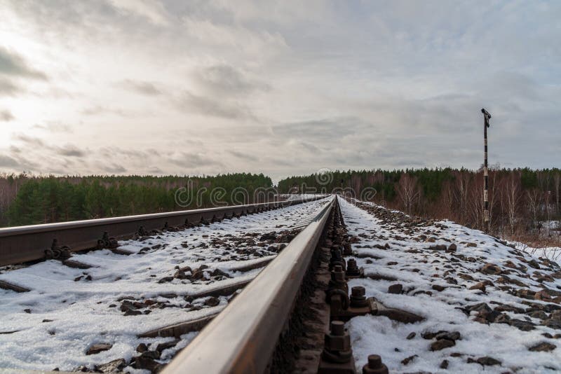 Railroad Tracks and Ground Details Stock Photo - Image of person, road ...