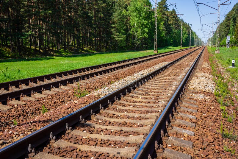 Railroad Tracks and Ground Details Stock Photo - Image of environment ...