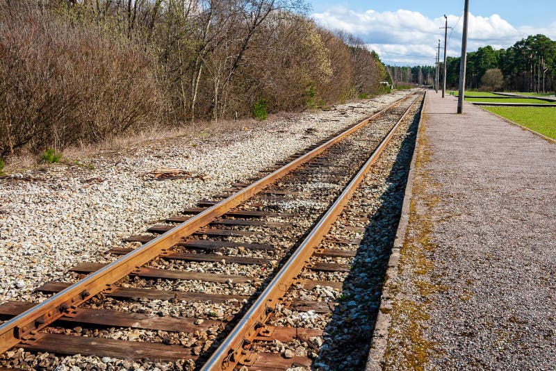 Railroad Tracks and Ground Details Stock Image - Image of daylight ...
