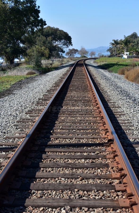 Railroad Tracks Heading into the Distance Stock Image - Image of ...