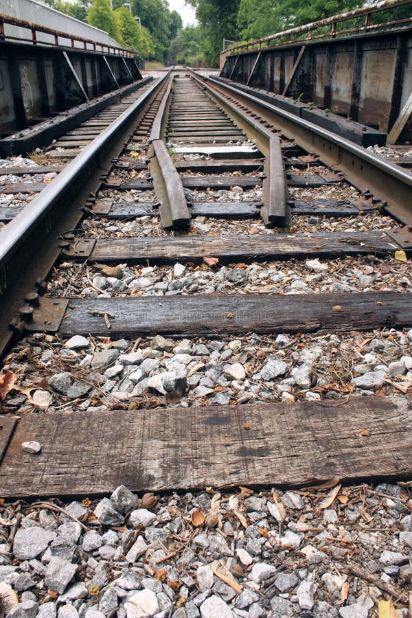 Railroad Tracks Over a Bridge Stock Image - Image of vintage, train ...