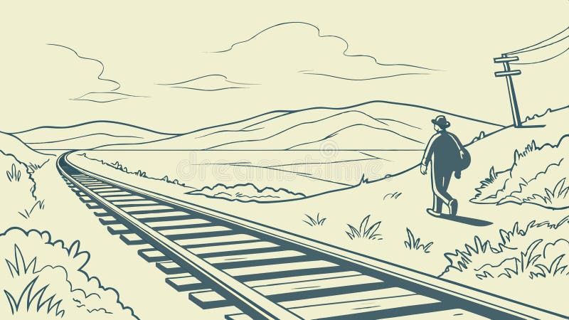 Railroad Tracks Perspective, Journey and Travel Transportation Vector ...