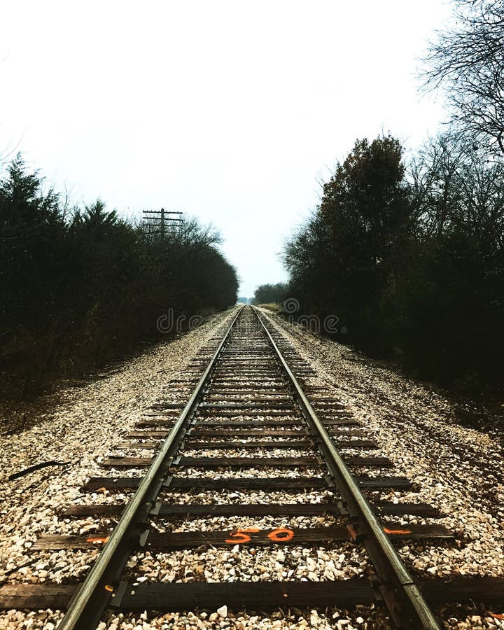 Railroad Tracks stock photo. Image of tracks, straight - 83247412