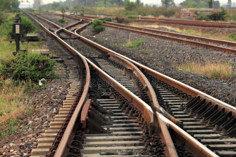 Railroad tracks stock photo. Image of frame, desert, metal - 74997198