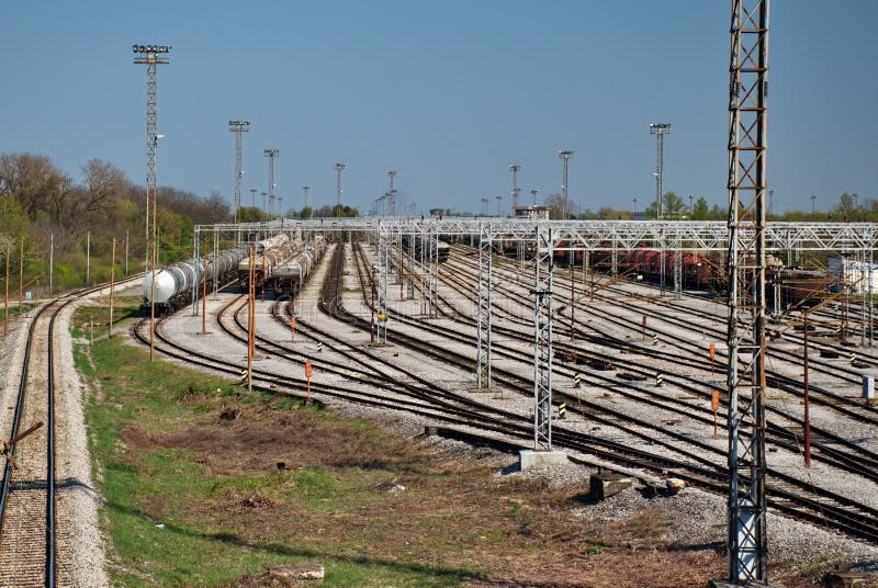 Railroad tracks stock photo. Image of panorama, line - 256764178