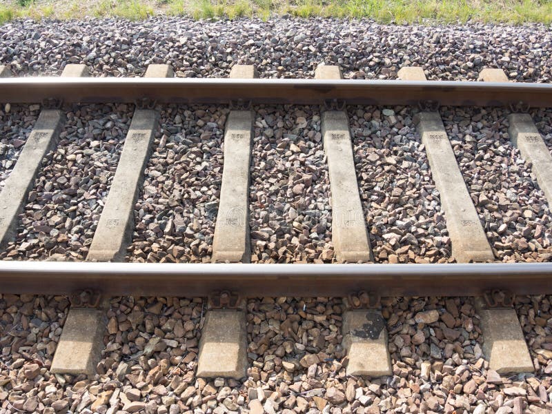 Railroad Tracks, Tracks and Sleepers of a Railway Line Stock Photo ...