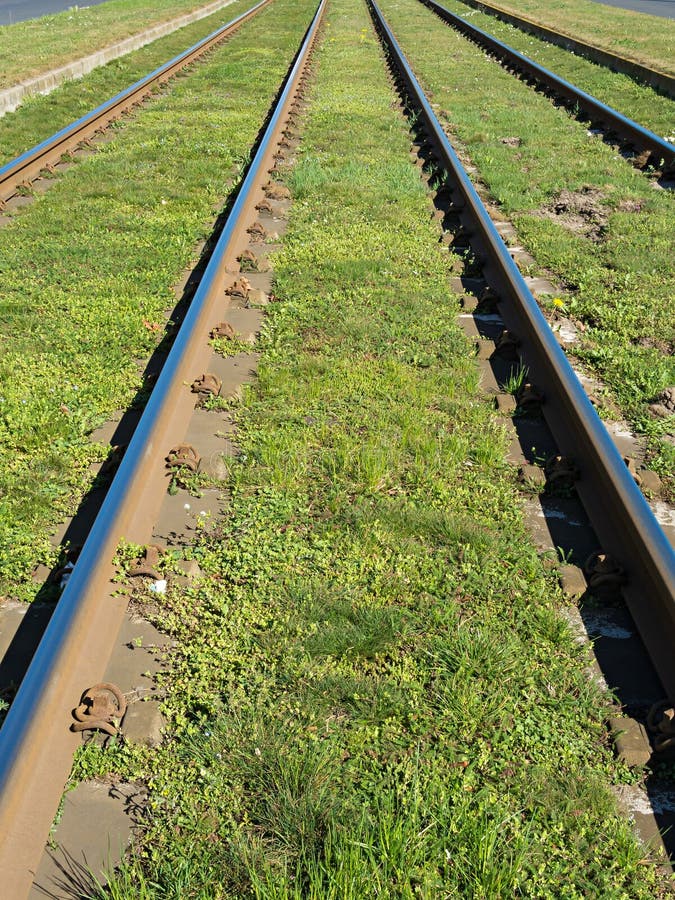 Railroad Tracks, Tracks and Sleepers of a Railway Line Stock Photo ...