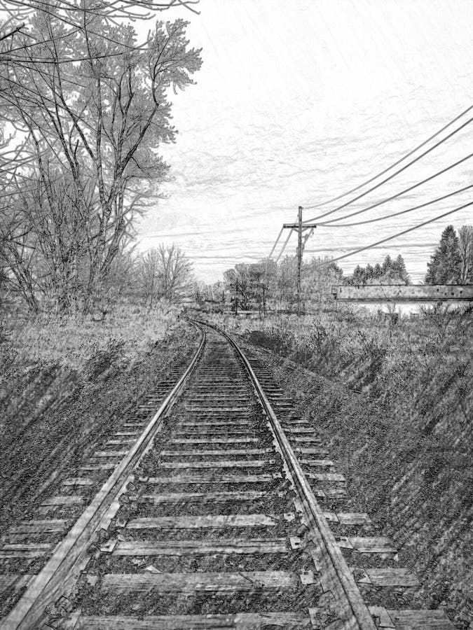 Railroad tracks stock photo. Image of unique, fresh, lake - 87595756