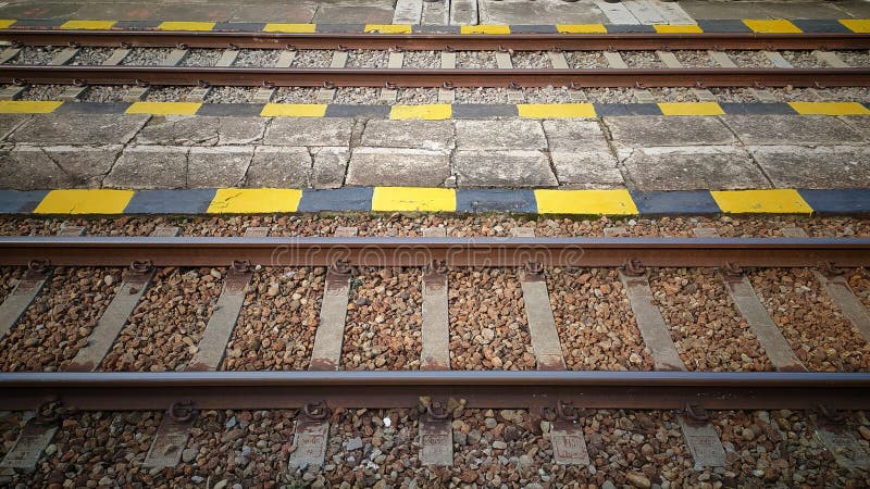 Railroad Tracks at Stations in Indonesia Stock Image - Image of ...
