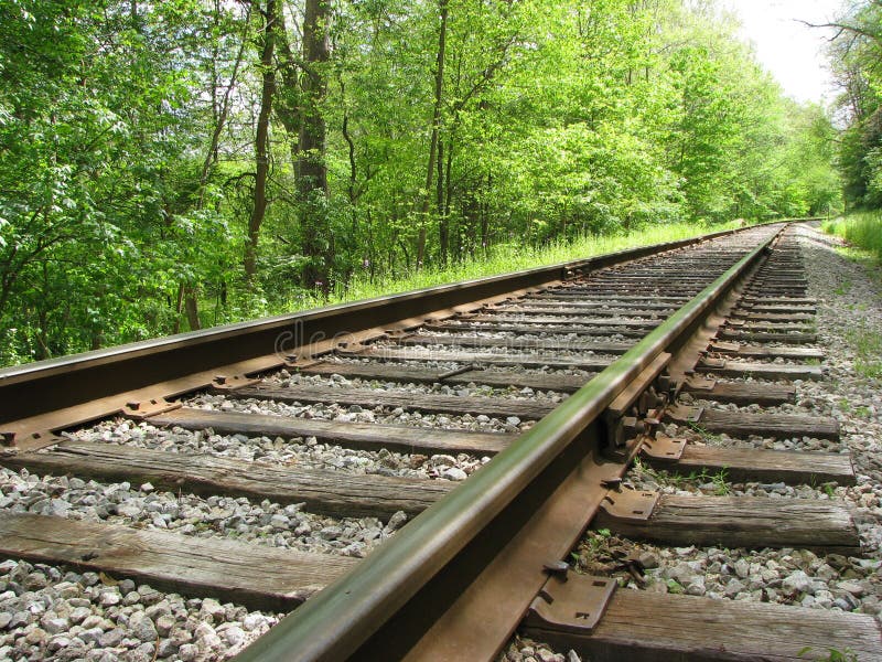 Railroad Tracks on a Summer Day Stock Photo - Image of transport ...
