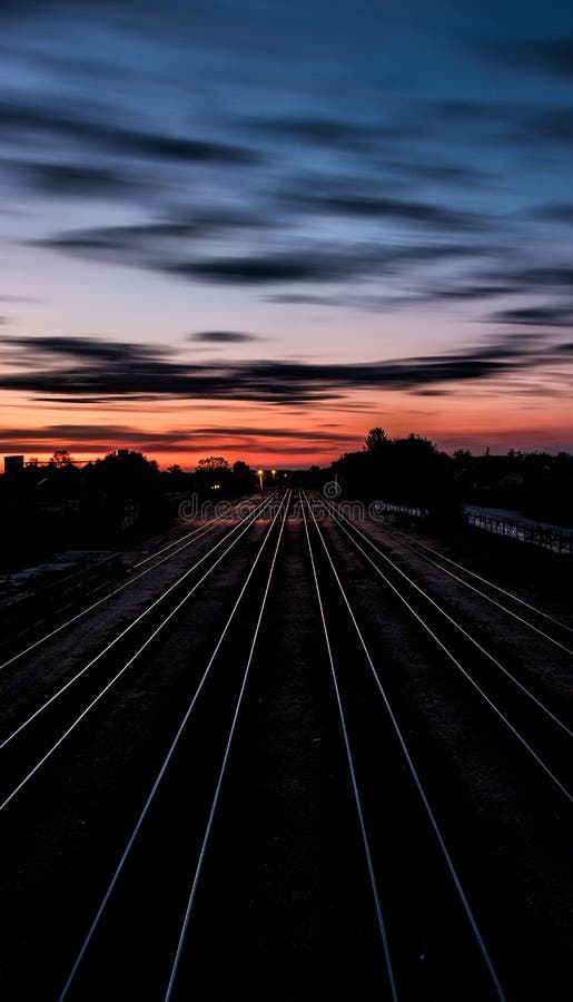 Railroad Tracks At Sunset Picture. Image: 92161163