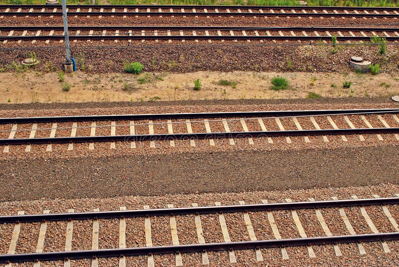 Railroad Tracks Switch Two Paths Come Together Stock Photos - Free ...