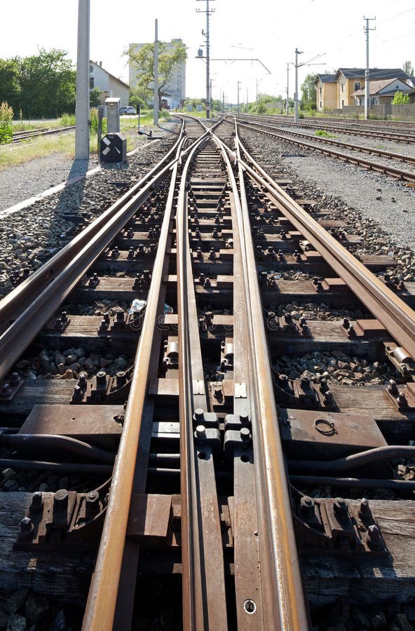 Railroad Tracks and Switches Stock Photo - Image of infrastructure ...