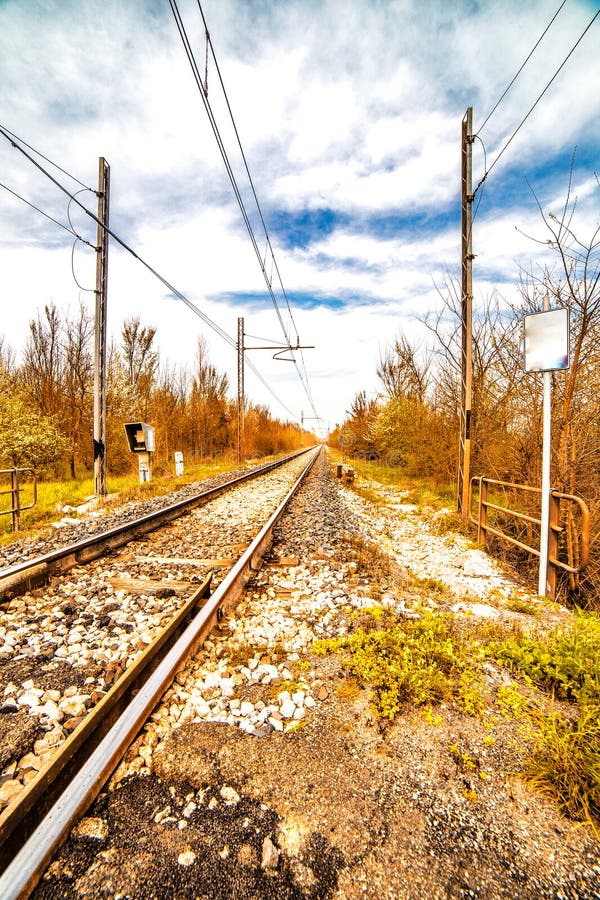 Railroad tracks stock image. Image of scene, tracks, transport - 70758385