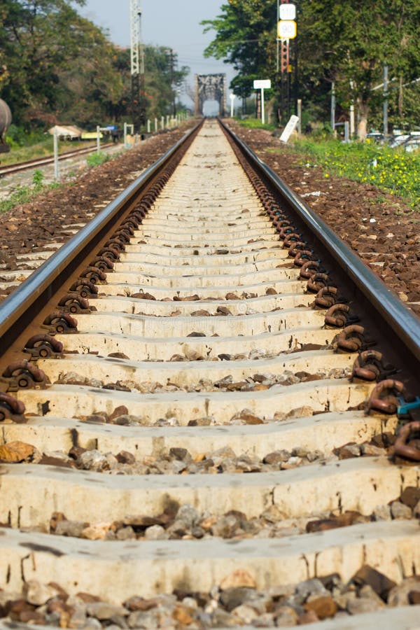 Steel Railroad tracks stock image. Image of rail, cargo - 33404443