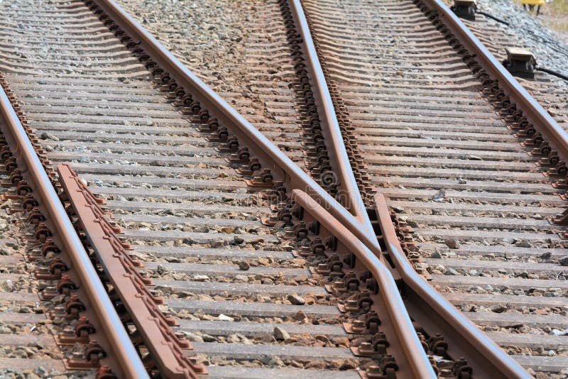 Railroad tracks stock image. Image of goods, arrival - 44283183