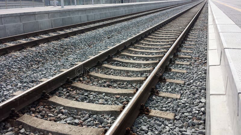 Railroad tracks stock photo. Image of breakstone, train - 114482580