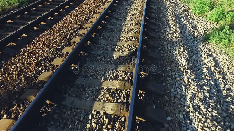 The Railroad Tracks. View from Above Stock Footage - Video of cloud ...