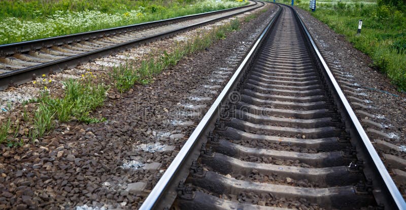 Railroad Tracks View from Below Bottom View Stock Image - Image of ...