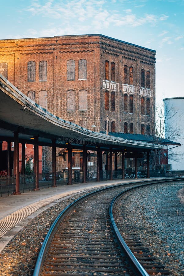 Railroad Tracks and White Star Mill in Staunton, Virginia Editorial ...