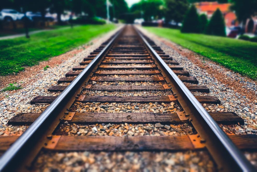 Railroad Tracks with Limited Depth of Focus Stock Image - Image of bold ...