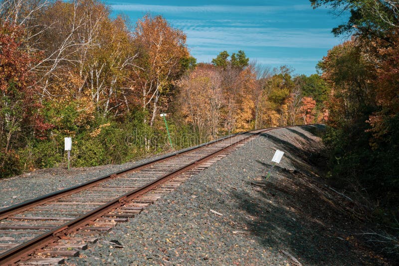 Railroad Train Tracks in Rural Minnesota during the Fall on a Sunny ...