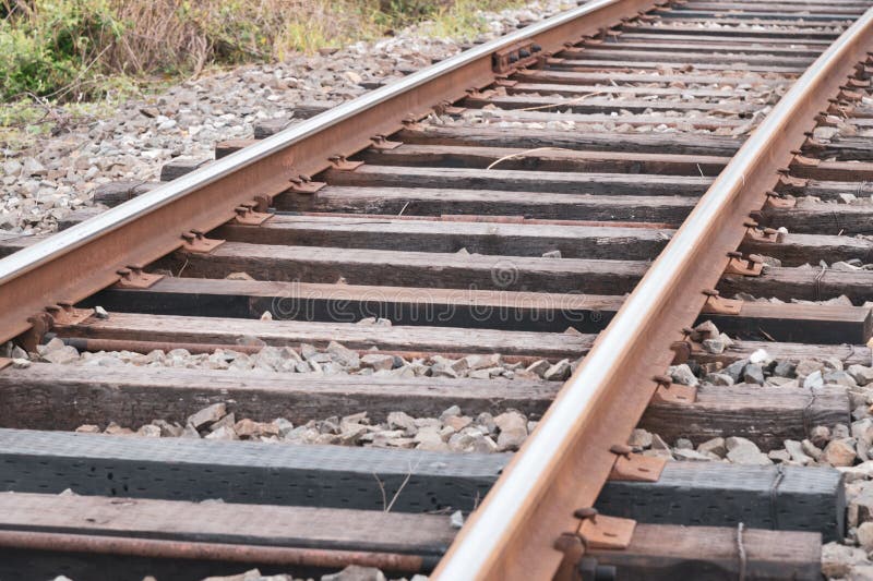 Railroad, train tracks. stock photo. Image of transportation - 312868562
