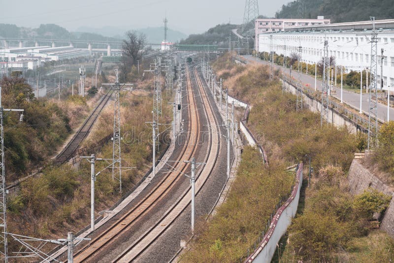 Railroad, train tracks. stock photo. Image of railway - 312868456