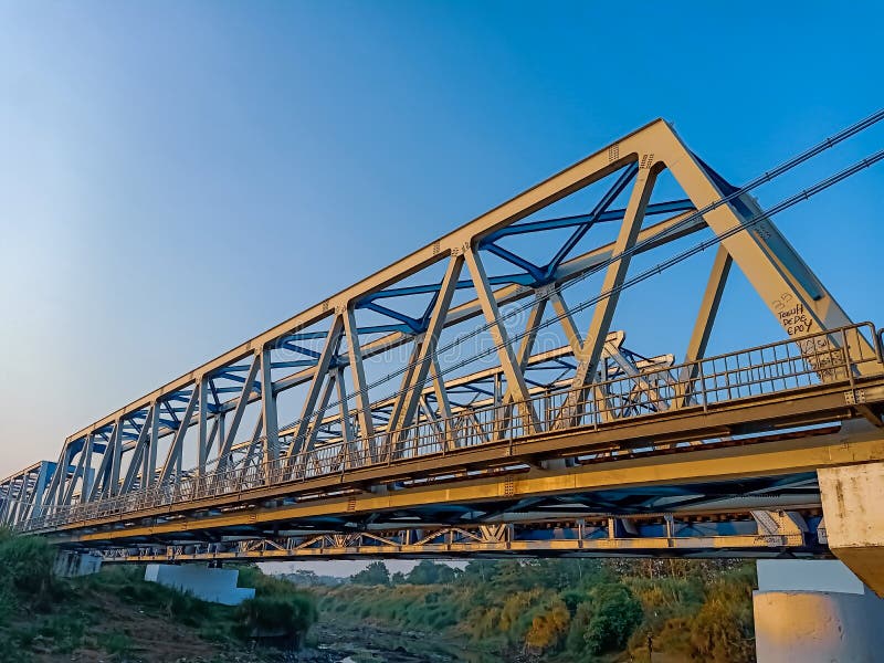 Railroad Transport Bridge Infrastructure Across the River Stock Image ...