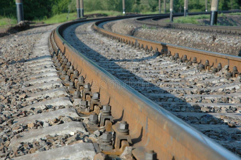 Railroad Turns To the Right Stock Image - Image of train, railway: 4579
