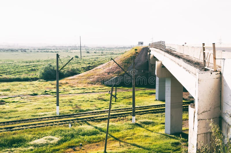 Railroad Under Small Bridge Stock Image - Image of cargo, carriage ...