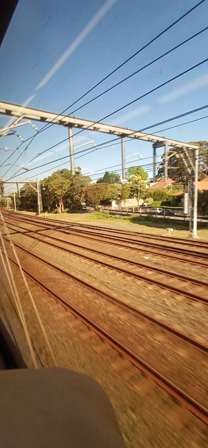 Railroad view with the sky stock image. Image of view - 223160165