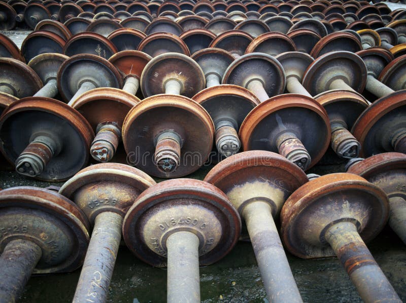 Railroad wheels and axles stock image. Image of axles - 18082515