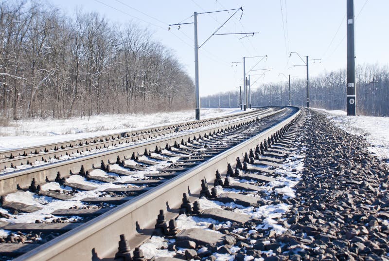 Railroad switch stock image. Image of winter, points - 12774841