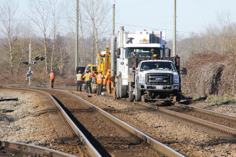 Railroad Work Crew Repairing Track Editorial Image - Image of ...