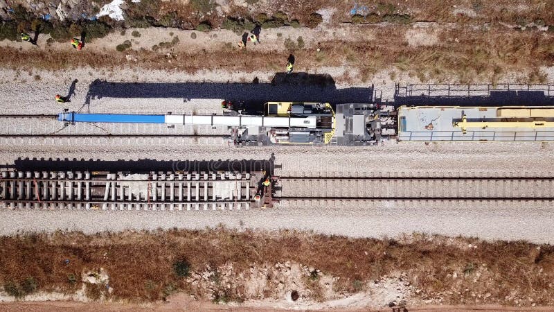 Railroad Workers Repairing a Broken Track. Repairing Railway. Rail ...
