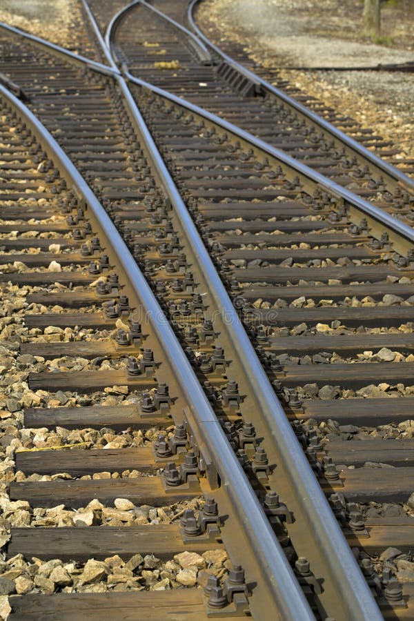 Railway parting rails stock image. Image of railway - 187981817